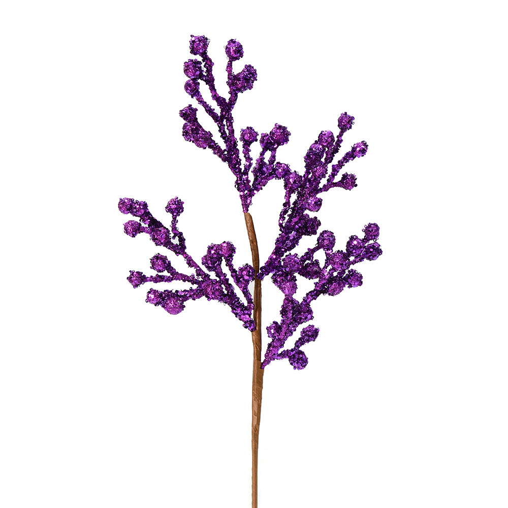 Vickerman 17" Purple Glitter Berry Artificial Christmas Spray. Include ...