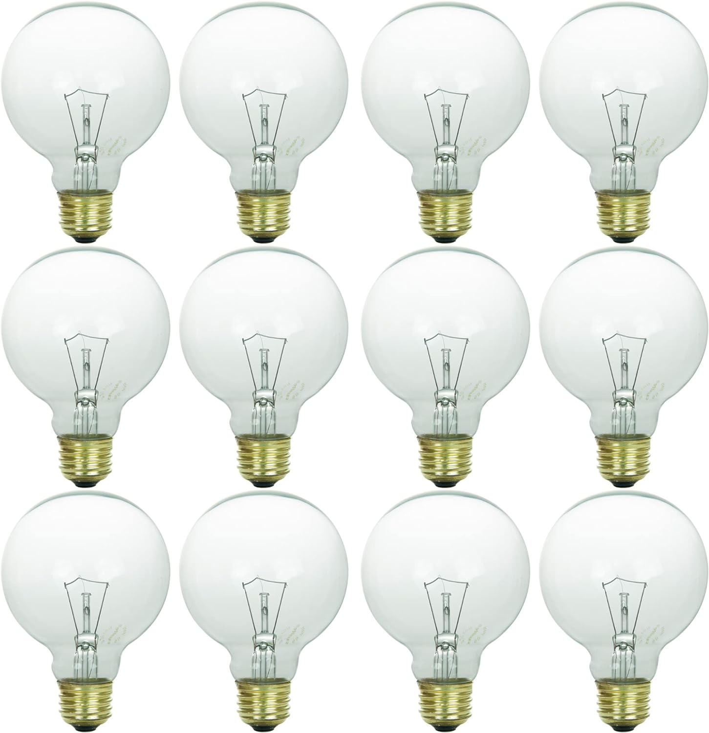 Sunlite 41733 G25 Globe Incandescent Light Bulbs, 25 Watts, Medium Bas ...