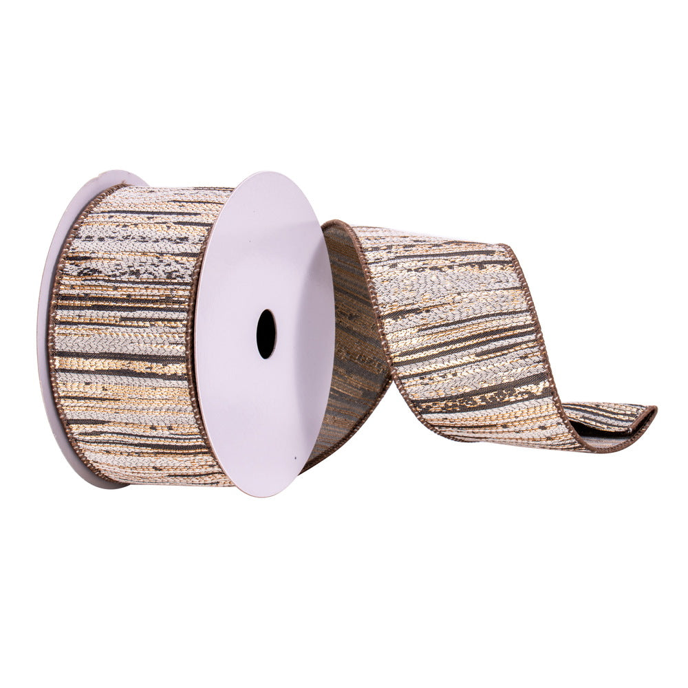 Vickerman 2.5" x 10 Yards Mocha Ribbon - Bulb Center