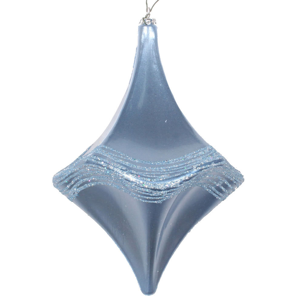 Vickerman 8" Periwinkle Candy Glitter Drop Christmas Ornament - Bulb Center