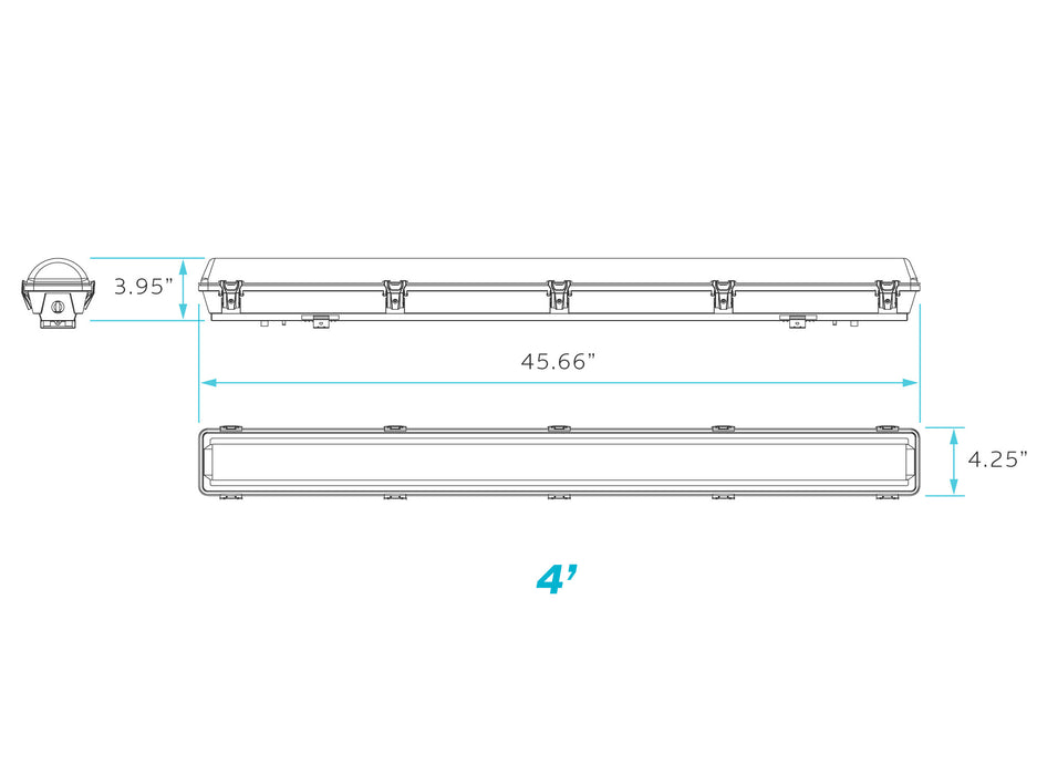 Luxrite Surface Mount LED48/VT/3CCT/UNV 3000K/4000K/5000K Cct Select ...