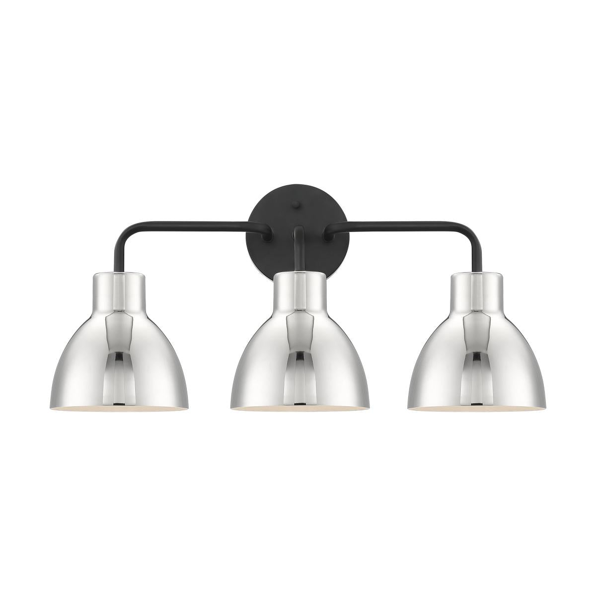 60-6773 SLOAN 3 LIGHT VANITY Sloan - 3 Light Vanity- Matte Black and P ...