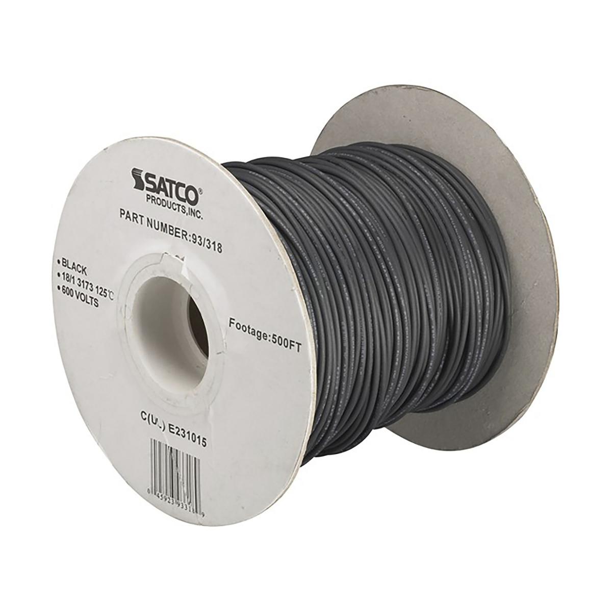 93-318 18/1 AWM BLACK 125 DEG UL3173 Lighting Bulk Wire; 18/1 Stranded ...