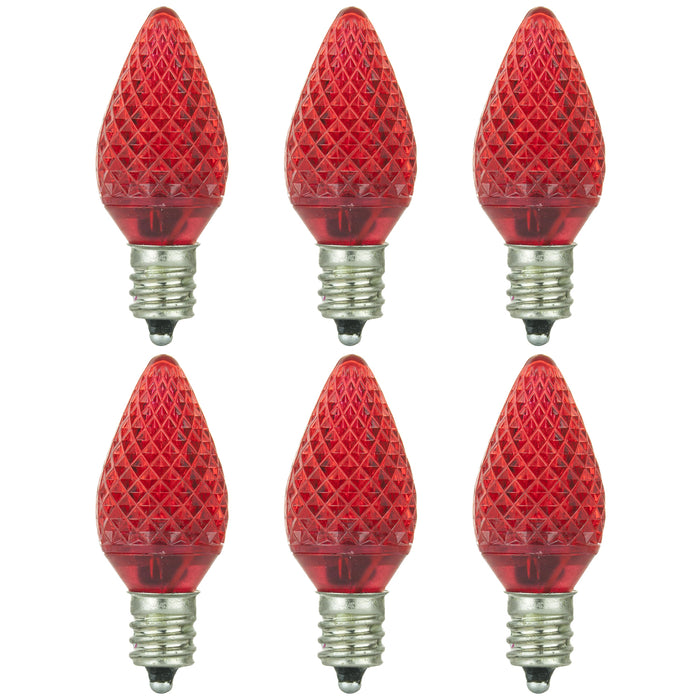Sunlite LED C7 0.4W Red Colored Night Light Bulbs, Candelabra (E12) Ba ...