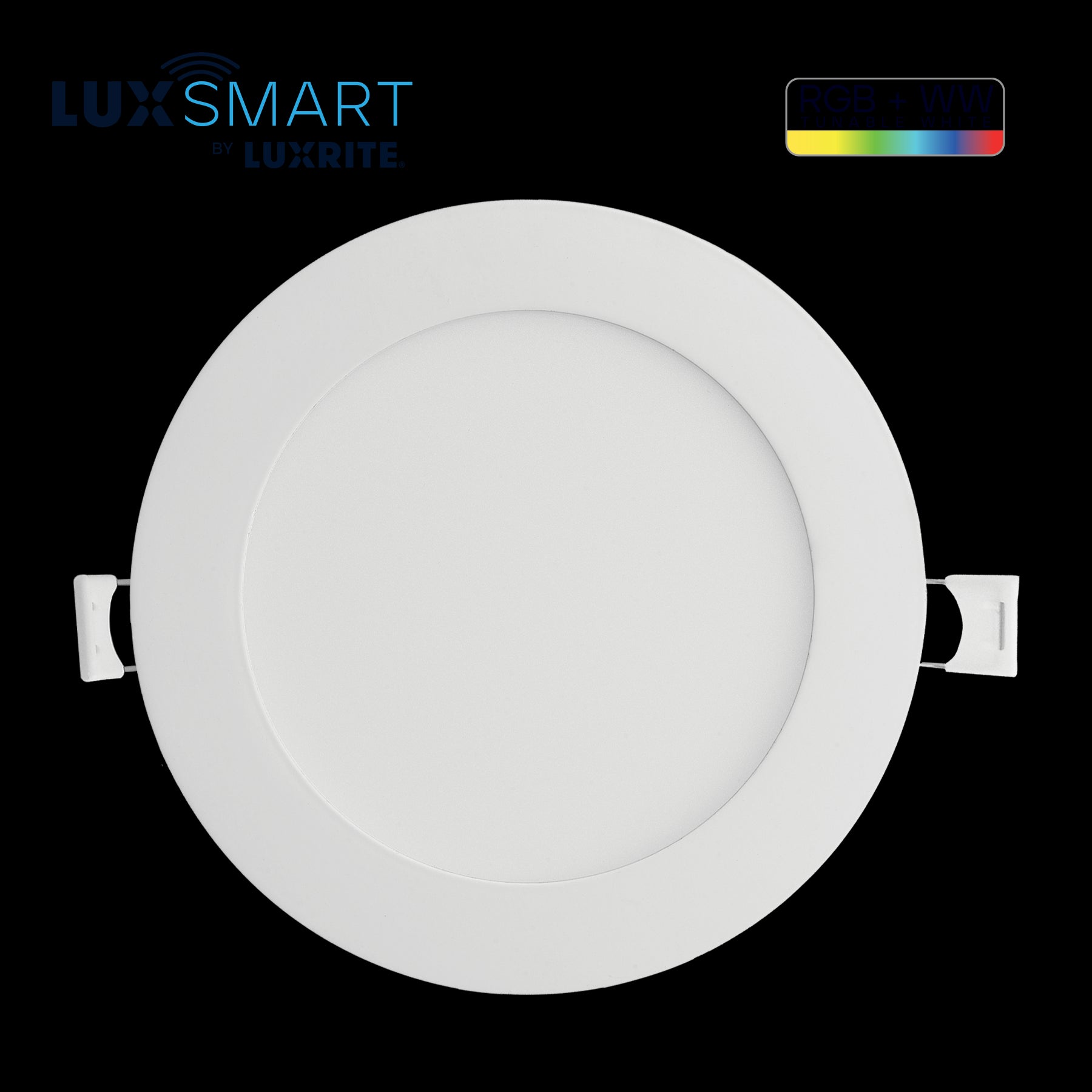 Luxrite 6" SMART LED Recessed Lighting MINI PANEL RGB + TUNABLE WHITE ...