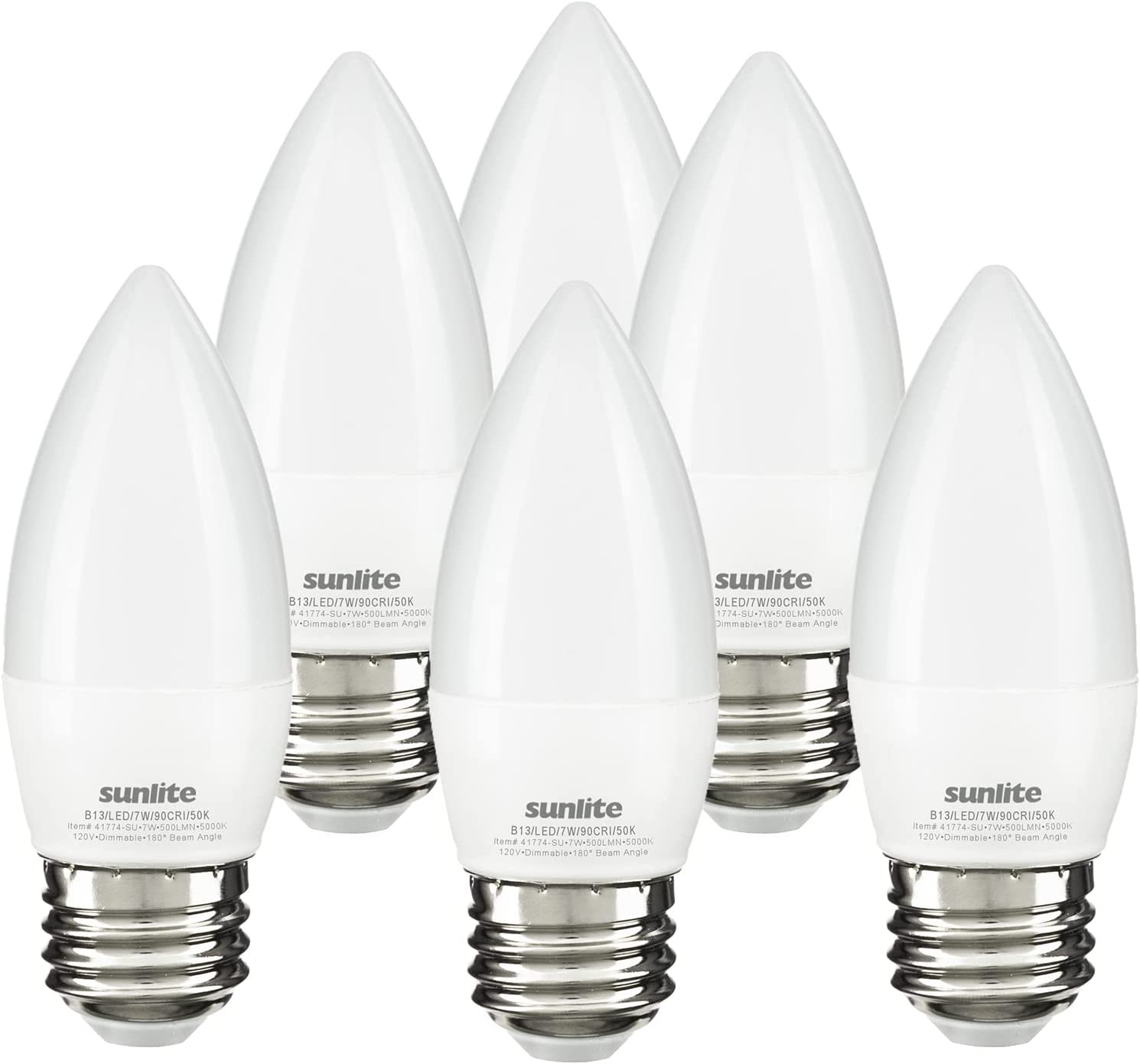 LED Torpedo Tip B11 Chandelier Light Bulb, 7 Watts (60W Equivalent), 5 ...