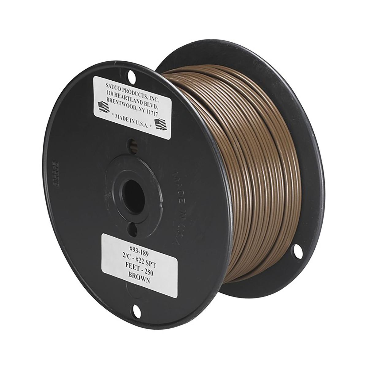 93-189 22/2 PLT BROWN WIRE ON 250 FT Lamp And Lighting Bulk Wire; 22/2 ...