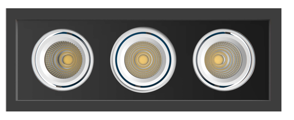 Rayhil 3 HEAD RECESSED LED DOWNLIGHT BLACK - Bulb Center