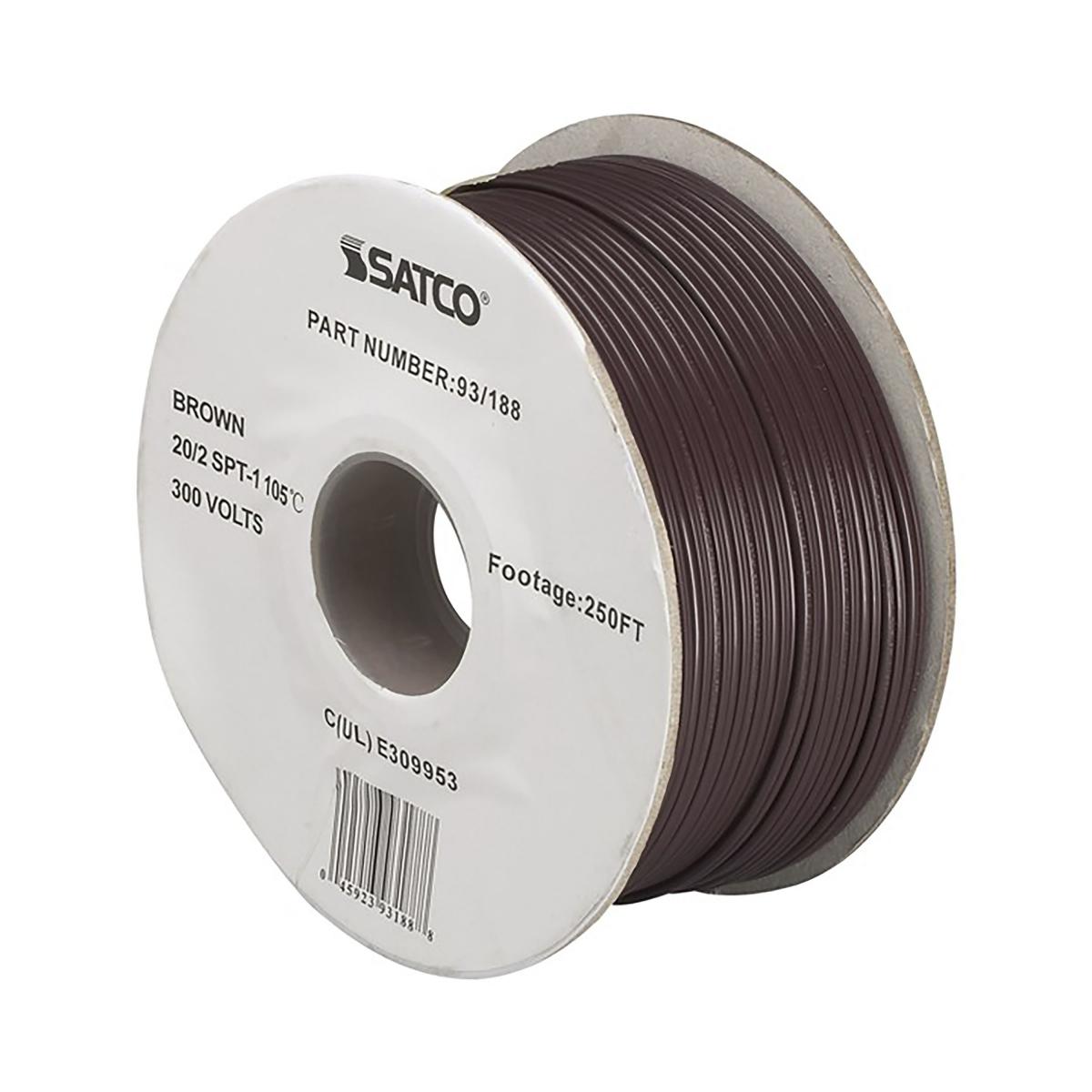 93-188 20/2 PLT BROWN WIRE ON 250 FT Lamp And Lighting Bulk Wire; 20/2 ...