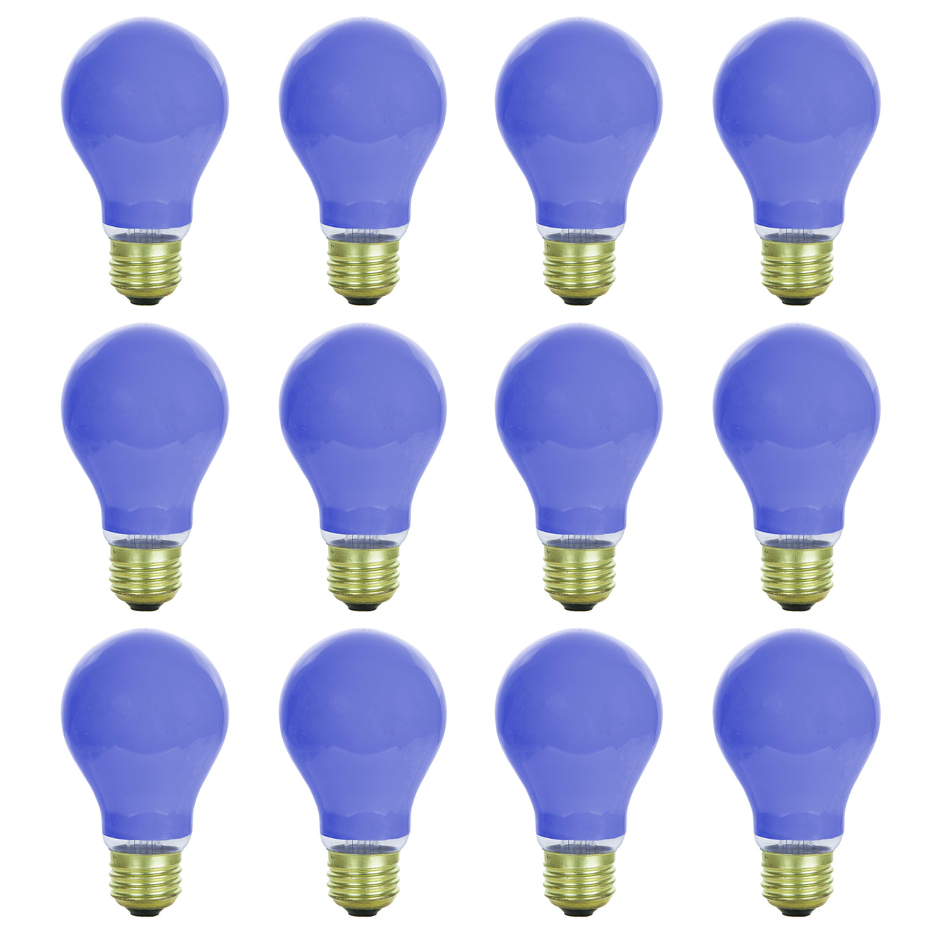 Sunlite 60 Watt A19 Colored, Medium Base, Ceramic Blue - Bulb Center