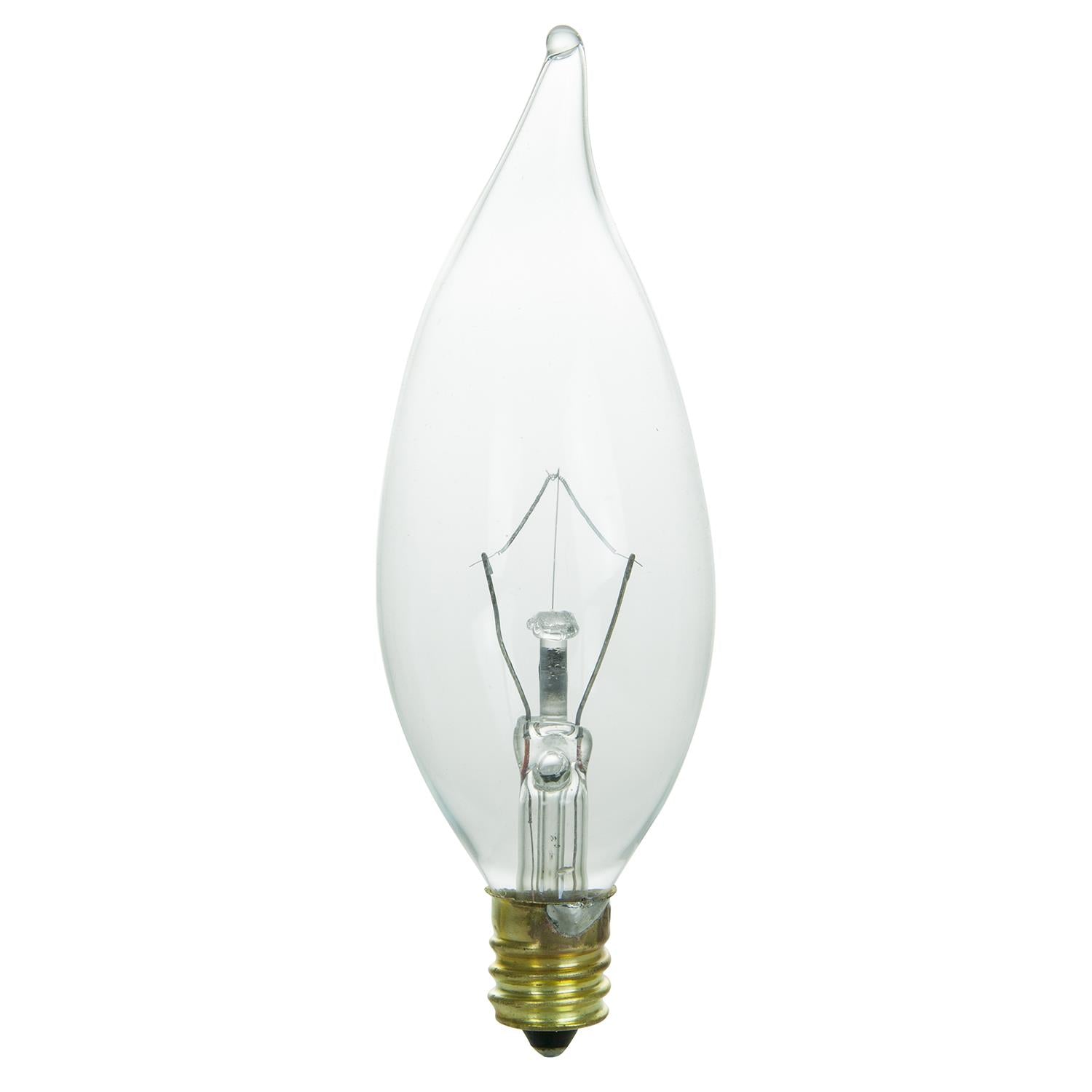 Sunlite 10 Watt CA10 Lamp Candelabra (E12) Base – Bulb Center