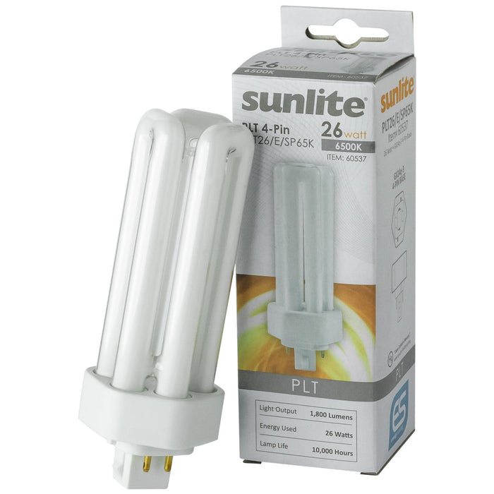 Sunlite 26 Watt PLT 4-Pin Triple Tube, GX24Q-3 Base, Daylight — Bulb Center